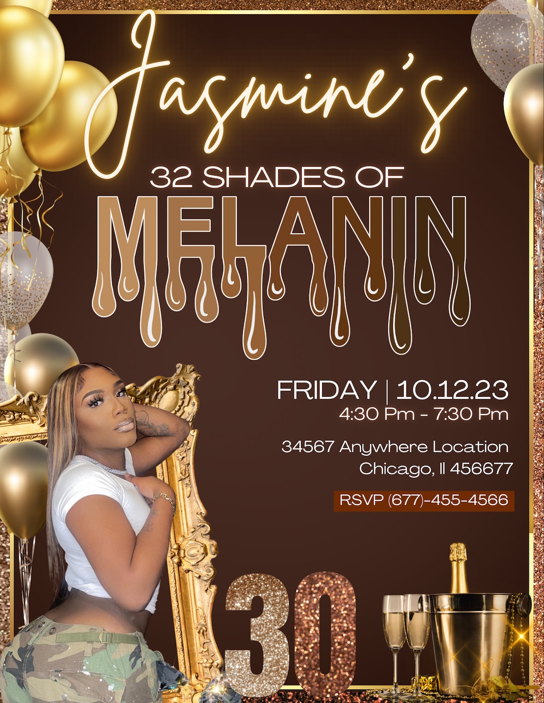 Buy Shades of Melanin Birthday Invite, Editable , Digital Download ...
