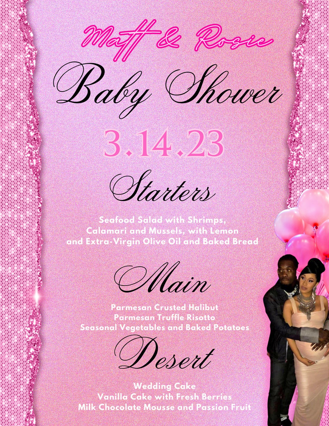 Baby Shower Menu , Editable , Digital Download , Diy , Baby Shower ...