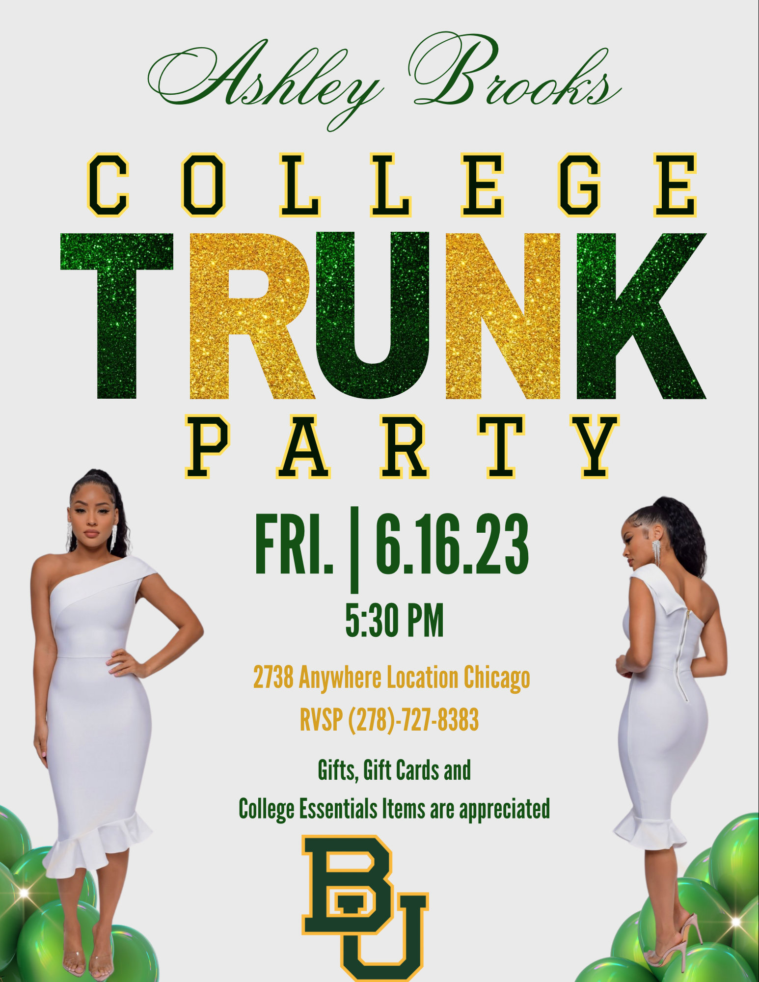 College Trunk Party Invite, Editable, Digital Download - Etsy