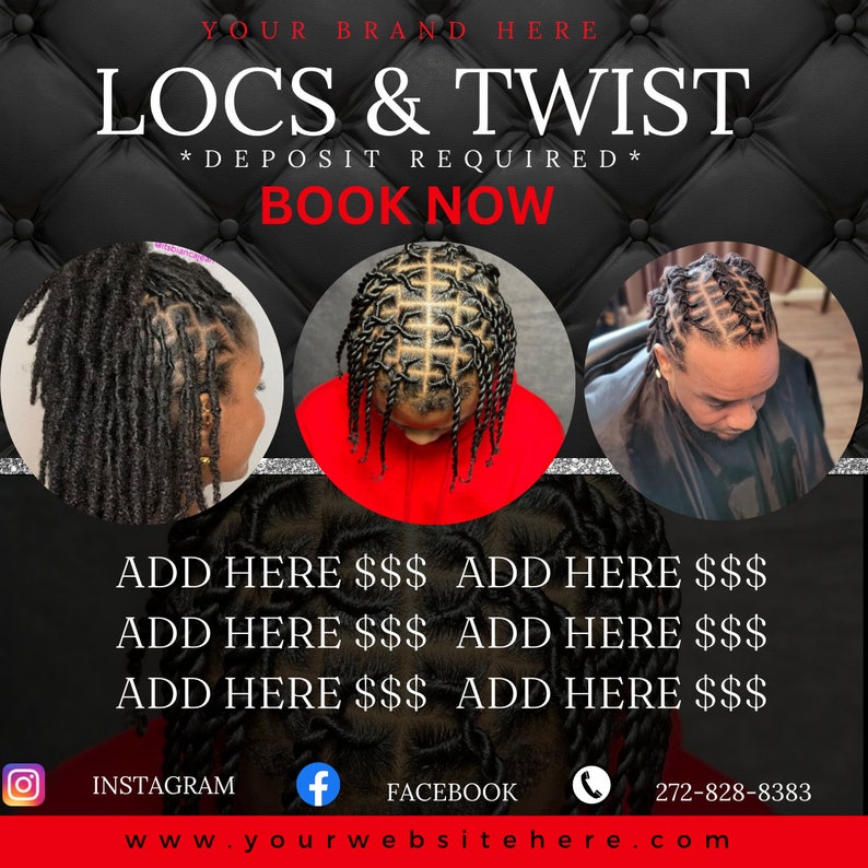 Locs & Styles Flyer ,social Media Dread Locks Flyer ,hair Flyer, Braids ...