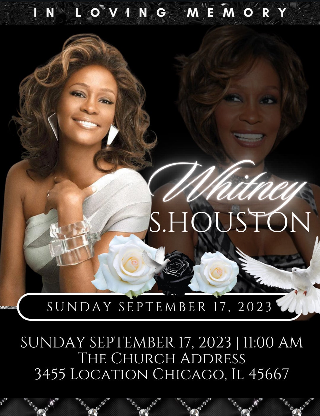 Funeral Announcement Invitation, Canva Template , Instant Download ...