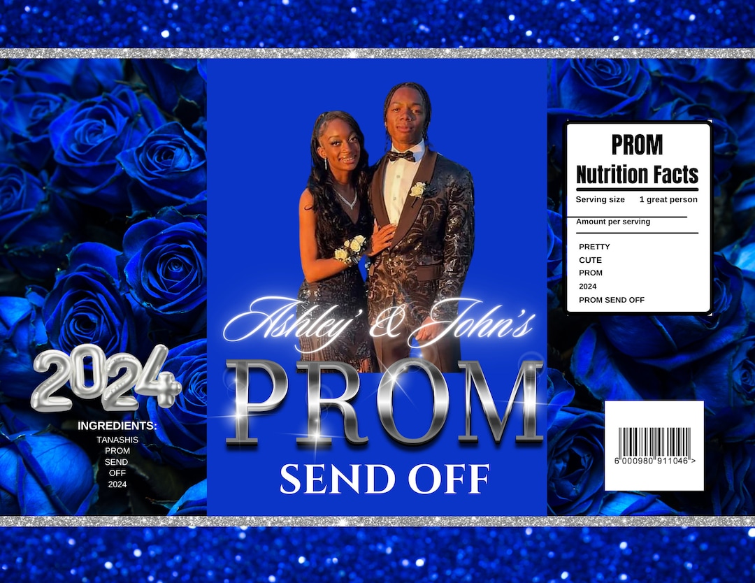 Prom Send off Chip Bag , Digital Download, Blue , Canva , Editable ...