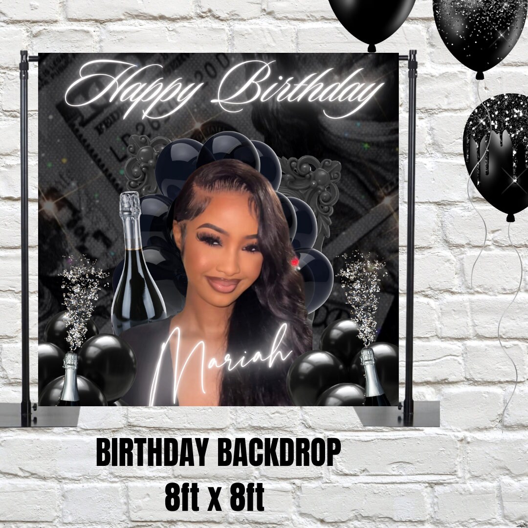 Happy Birthday Backdrop, Editable, Instant Download , Digital Download ...