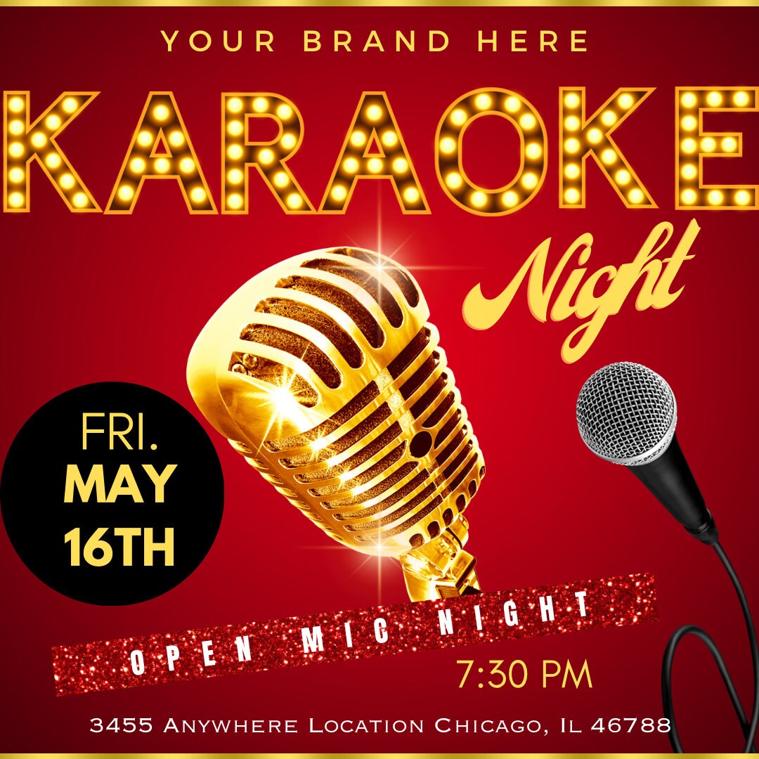Social Media Flyer , Open Mic Flyer, Karaoke Night , New Podcast ...