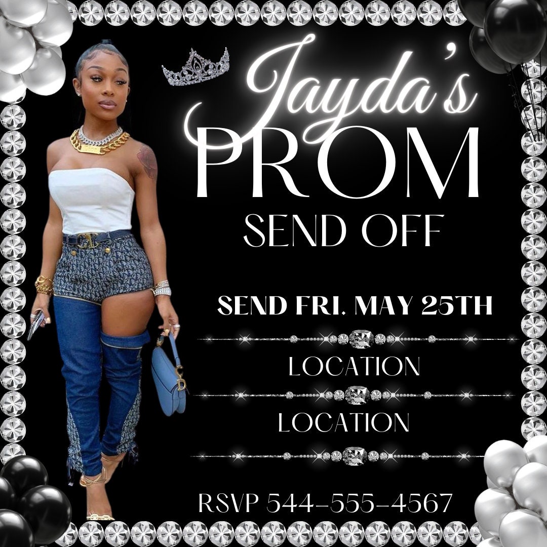 Black White Prom Send off Flyer, PROM Social Media Flyer, Digital ...