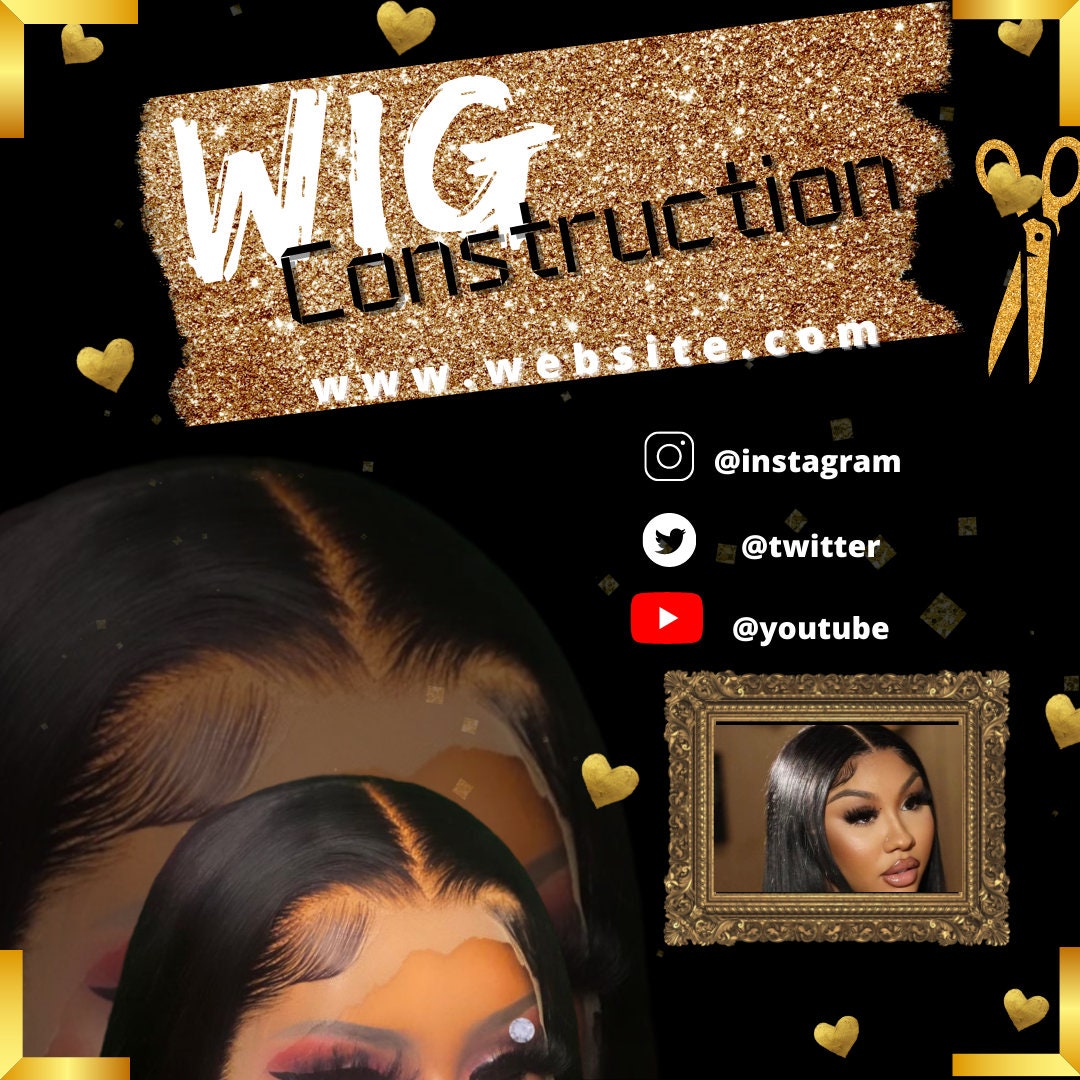 WIG CONSTRUCTION Flyer , Social Media Flyer, Beauty Template,, Hair ...