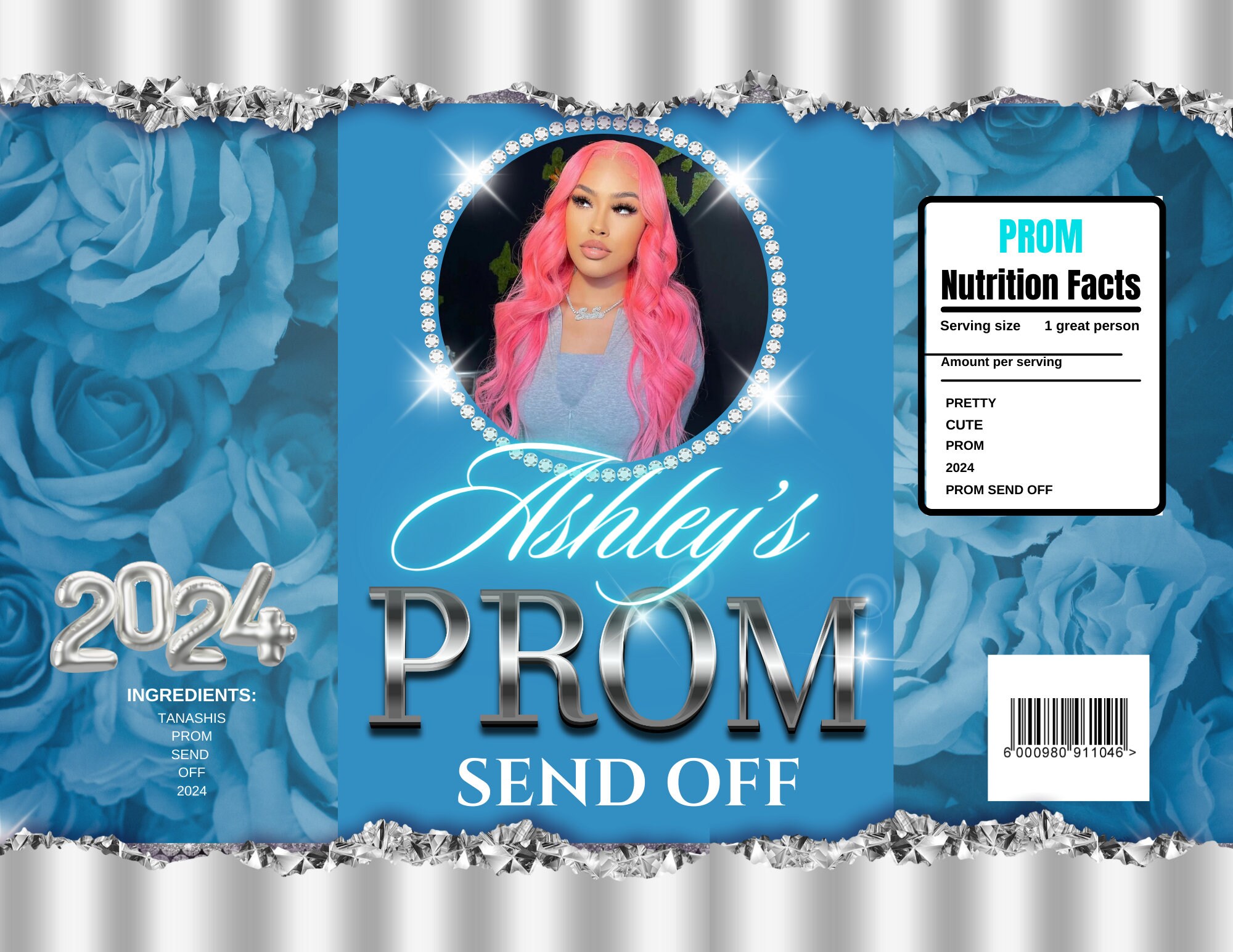 Prom Send off Chip Bag Label , Digital Download, Canva , Editable ...
