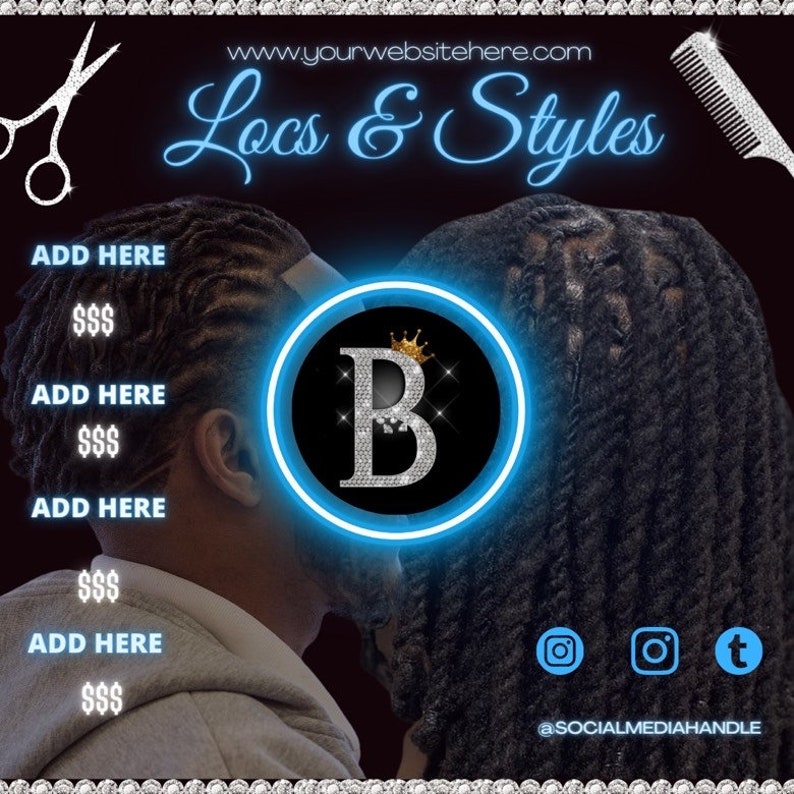 Locs & Styles Flyer ,social Media Dread Locks Flyer ,hair Flyer, Braids ...