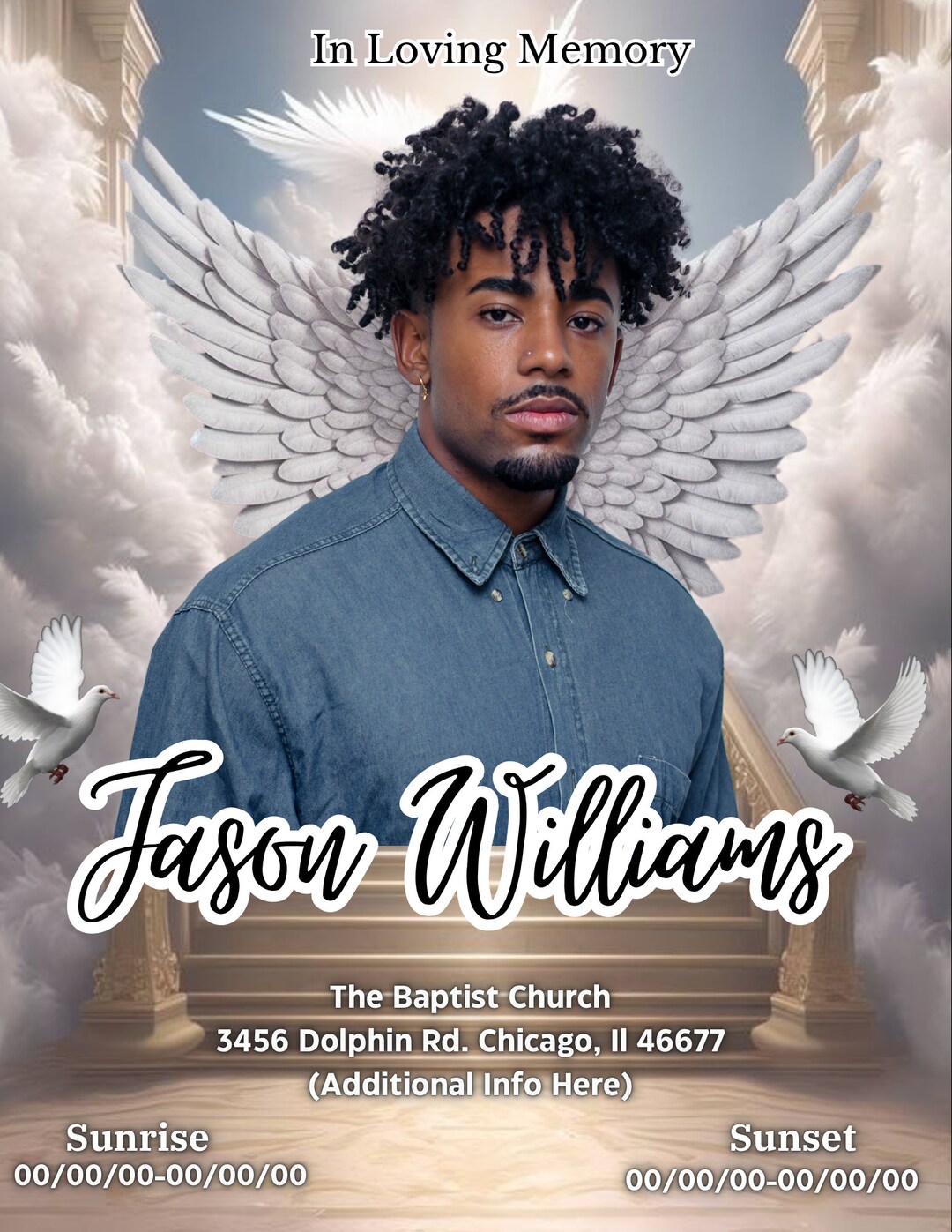 Funeral Announcement Canva Template, Editable , Digital Download ...