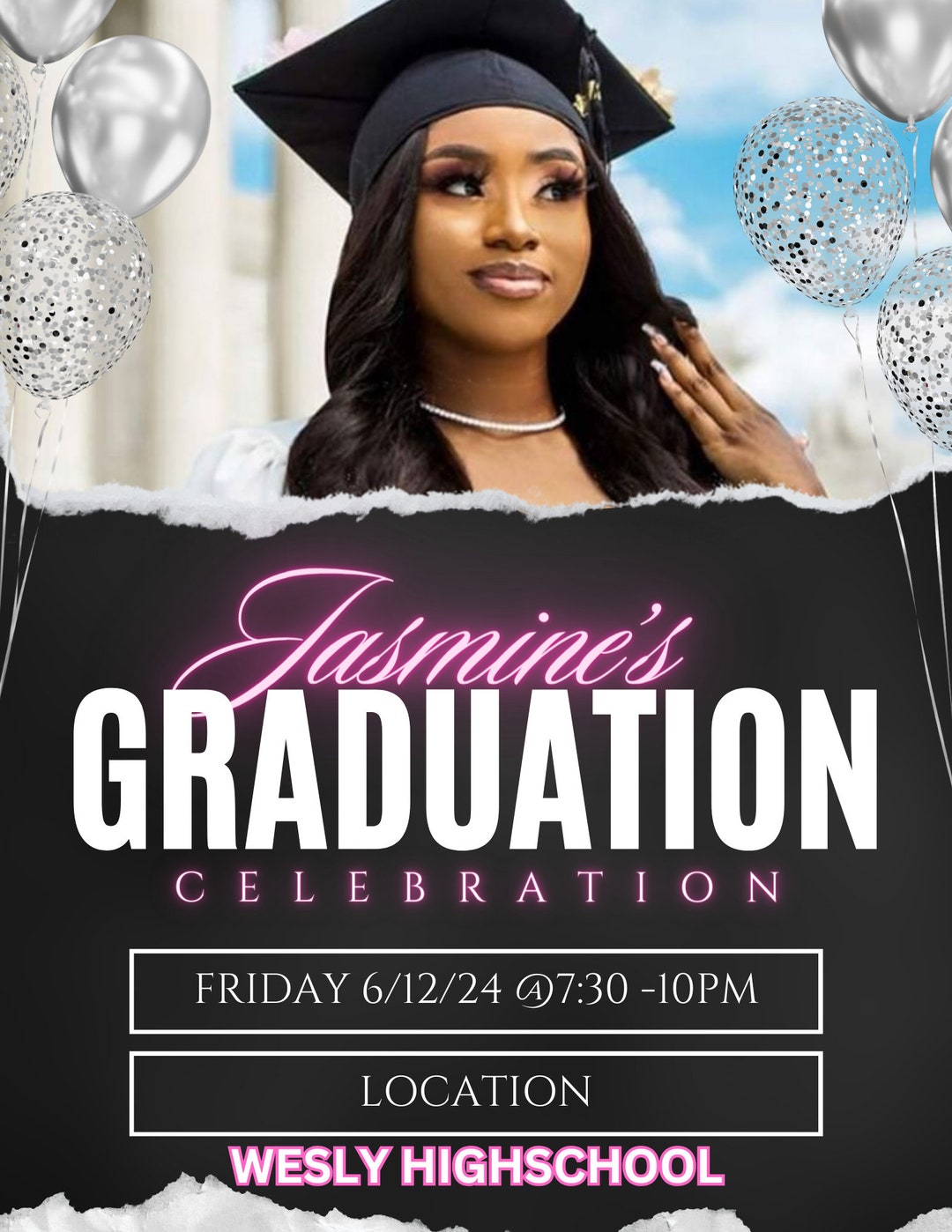 Graduation Invite Design , Digital Download, Canva , Editable ...