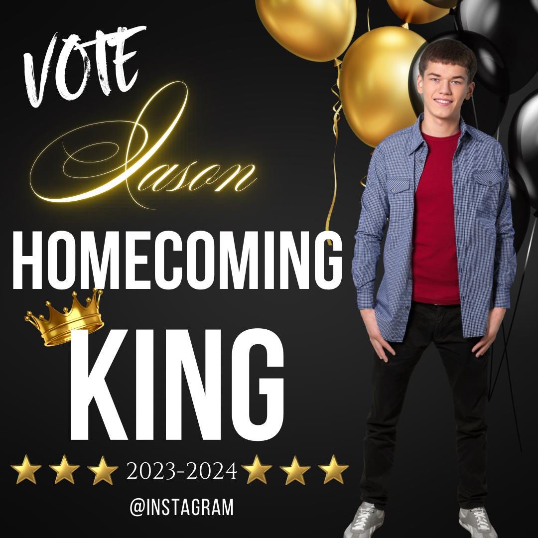 Homecoming Election Flyer , Vote , Canva , Digital Download, Gold ...