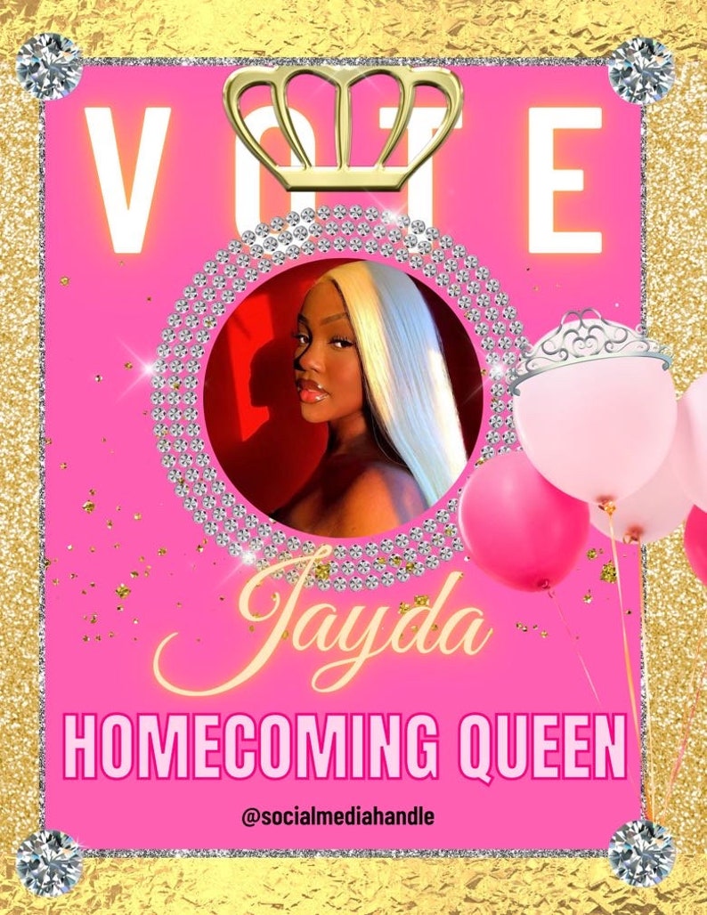Vote Homecoming Queen Homecoming Prom Birthday Flyer - Etsy