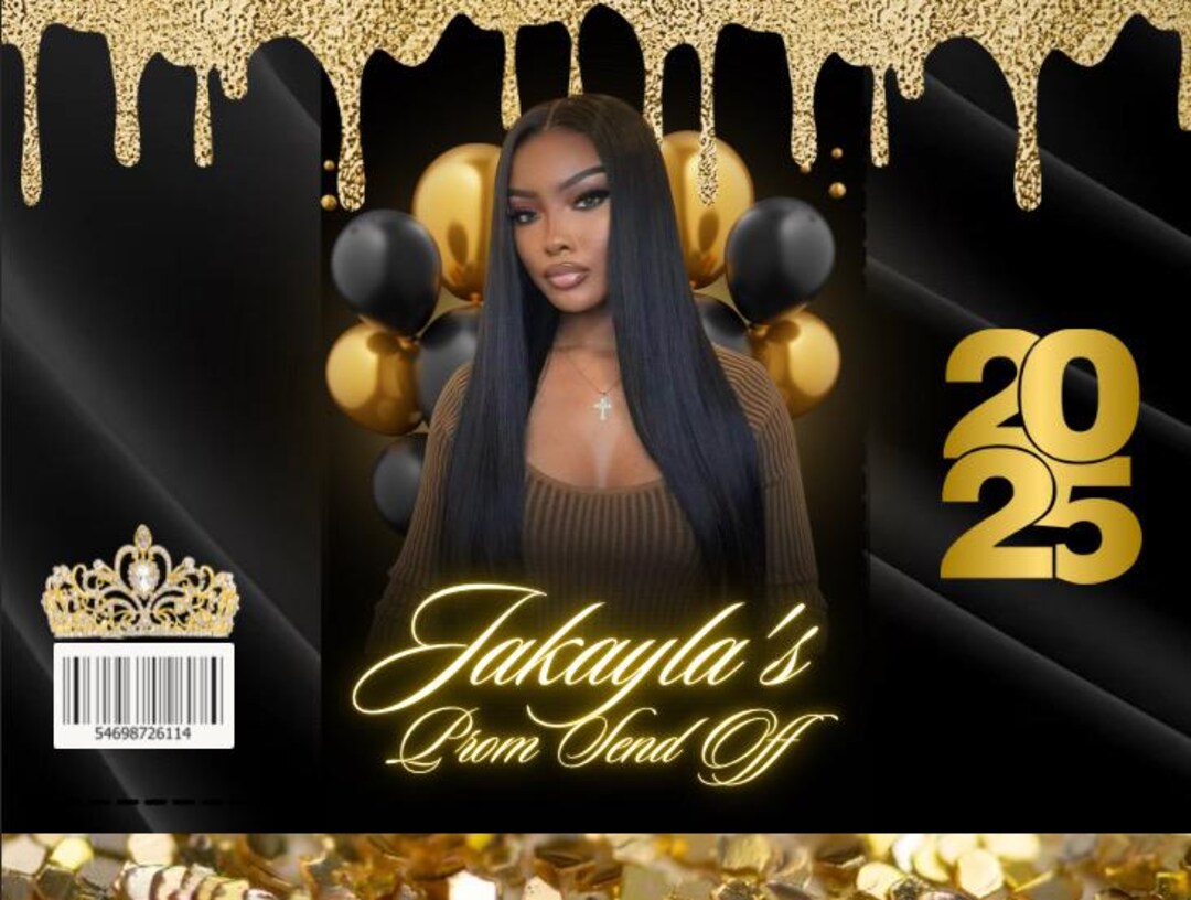 Gold Prom Chip Bag Label,canva, Digital Download, Printable , Editable ...