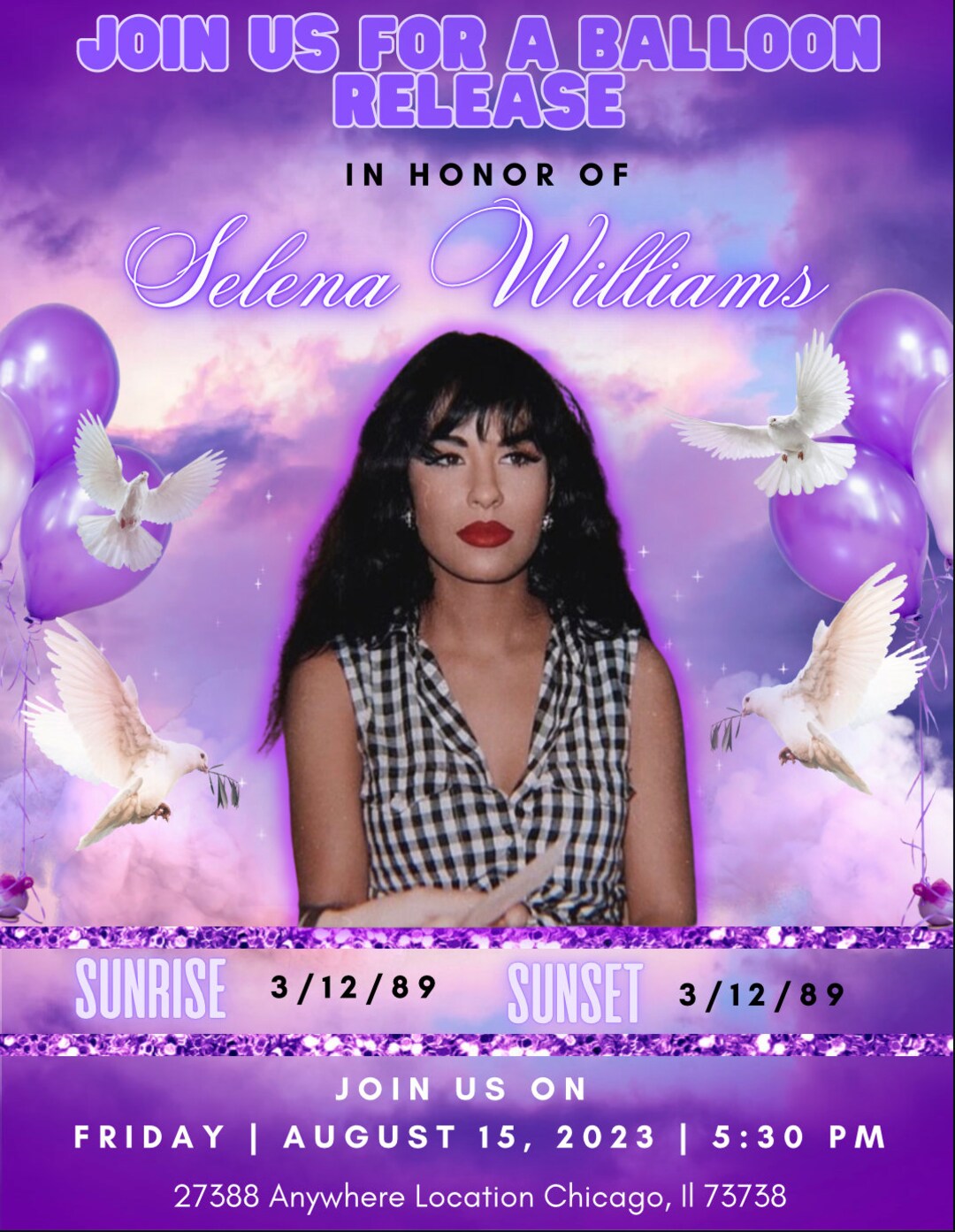 Balloon Release Invite, Loving Memory , Rest in Peace , Canva, Digital ...