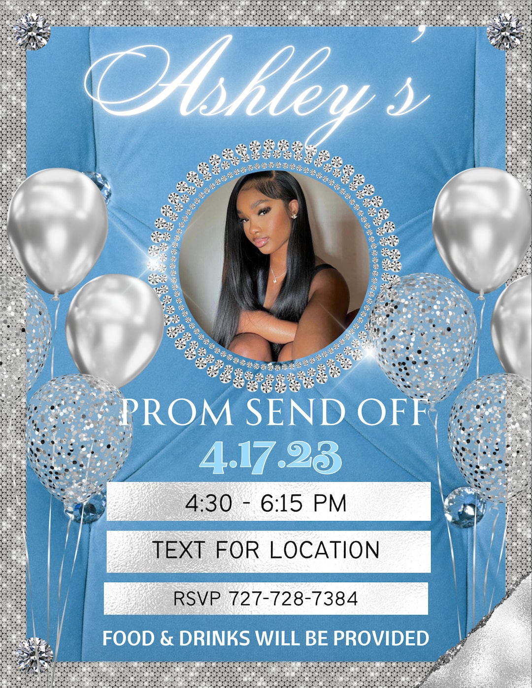 Prom Send off Invite , Canva , Editable , Digital Download, Instant ...