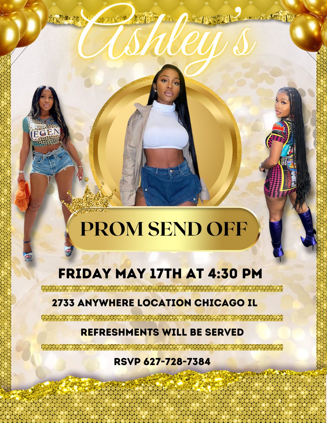 Gold Black Prom Send off Invitation, Prom Send off Invitation, Prom - Etsy