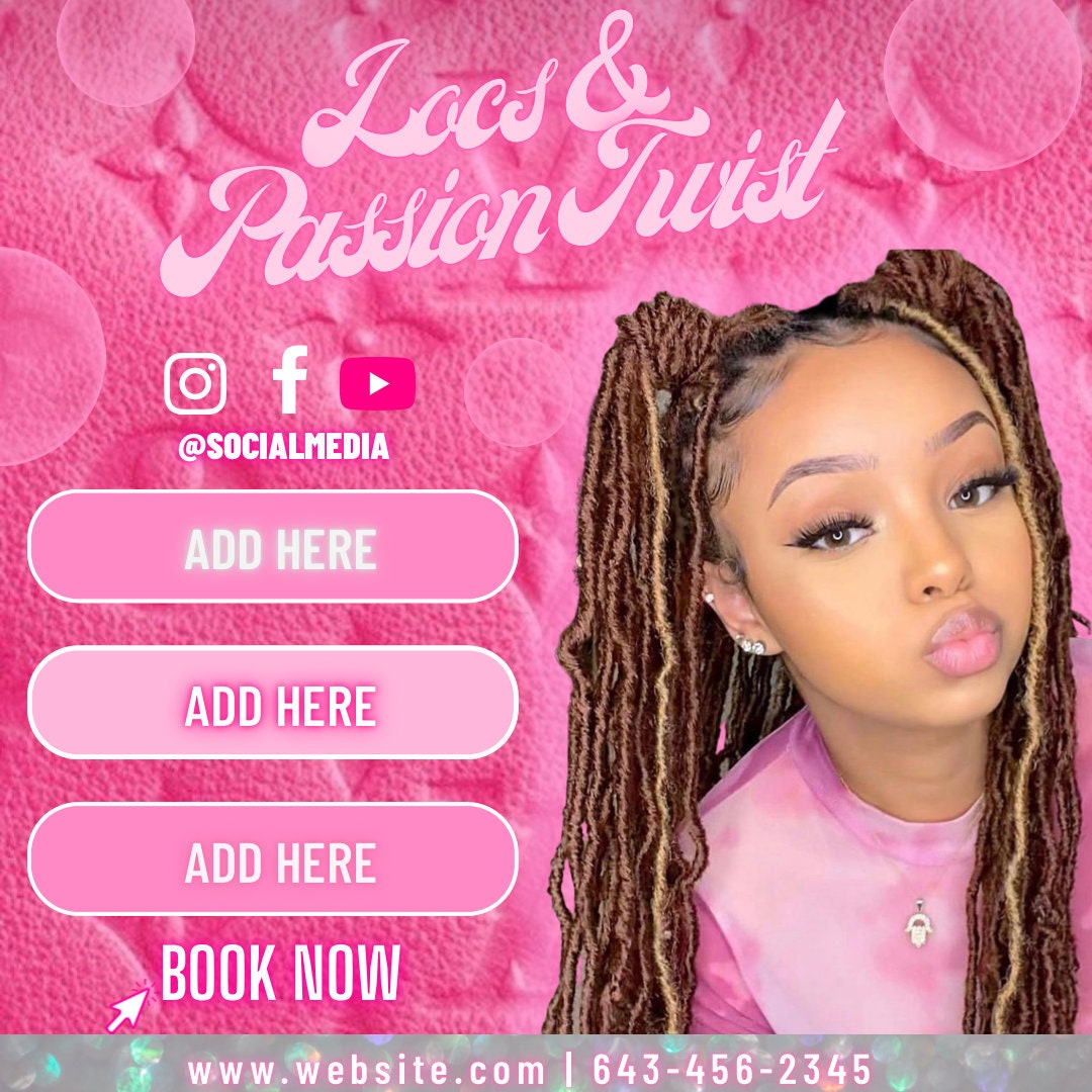 Locs & Styles Flyer ,social Media Dread Locks Flyer ,hair Flyer, Braids ...