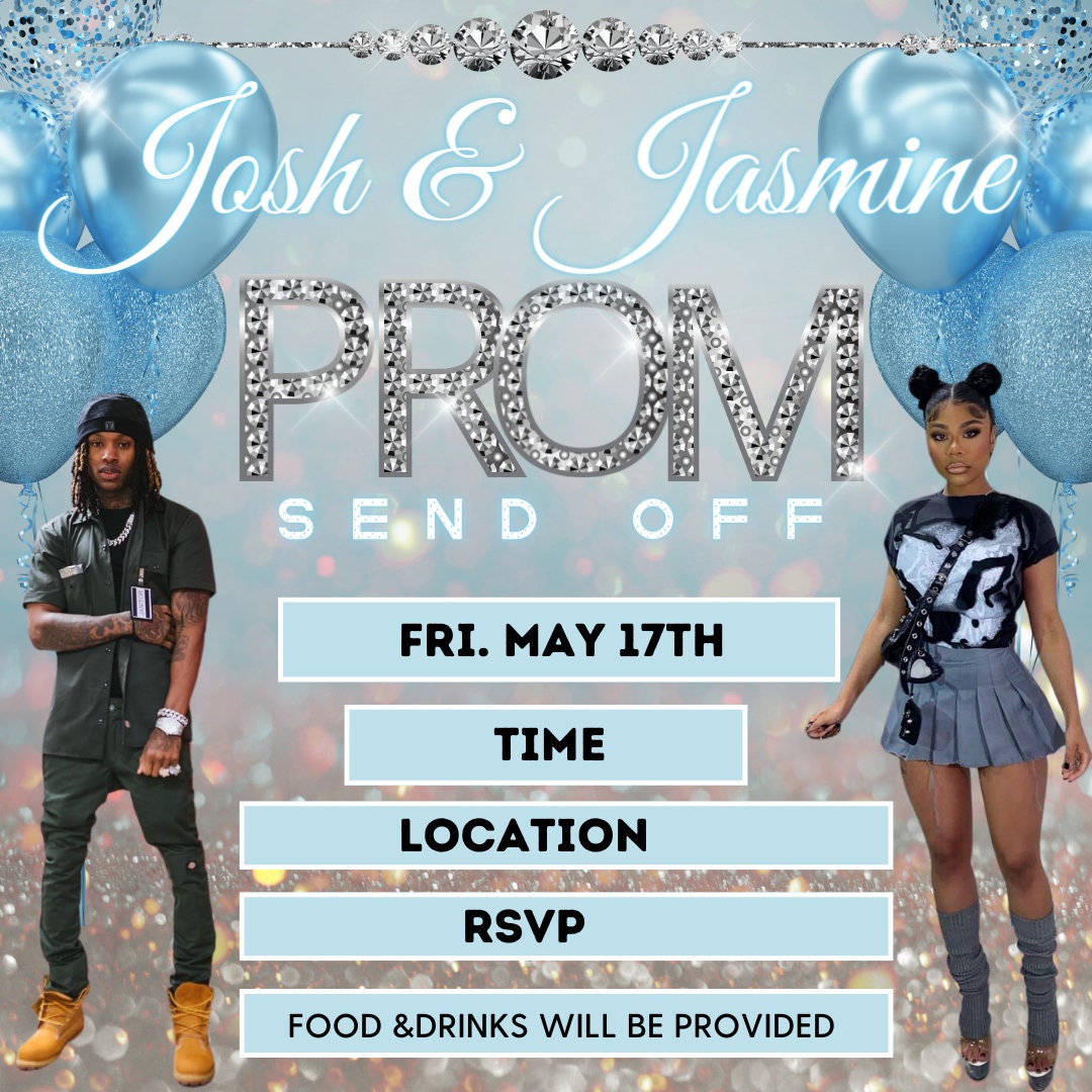 Blue Prom Flyer, PROM Social Media Flyer, Lash Flyer, Sale Flyer, Hair ...