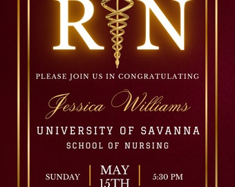 EDITABLE, Nursing School Graduation, Graduation, Registered Nurse ...