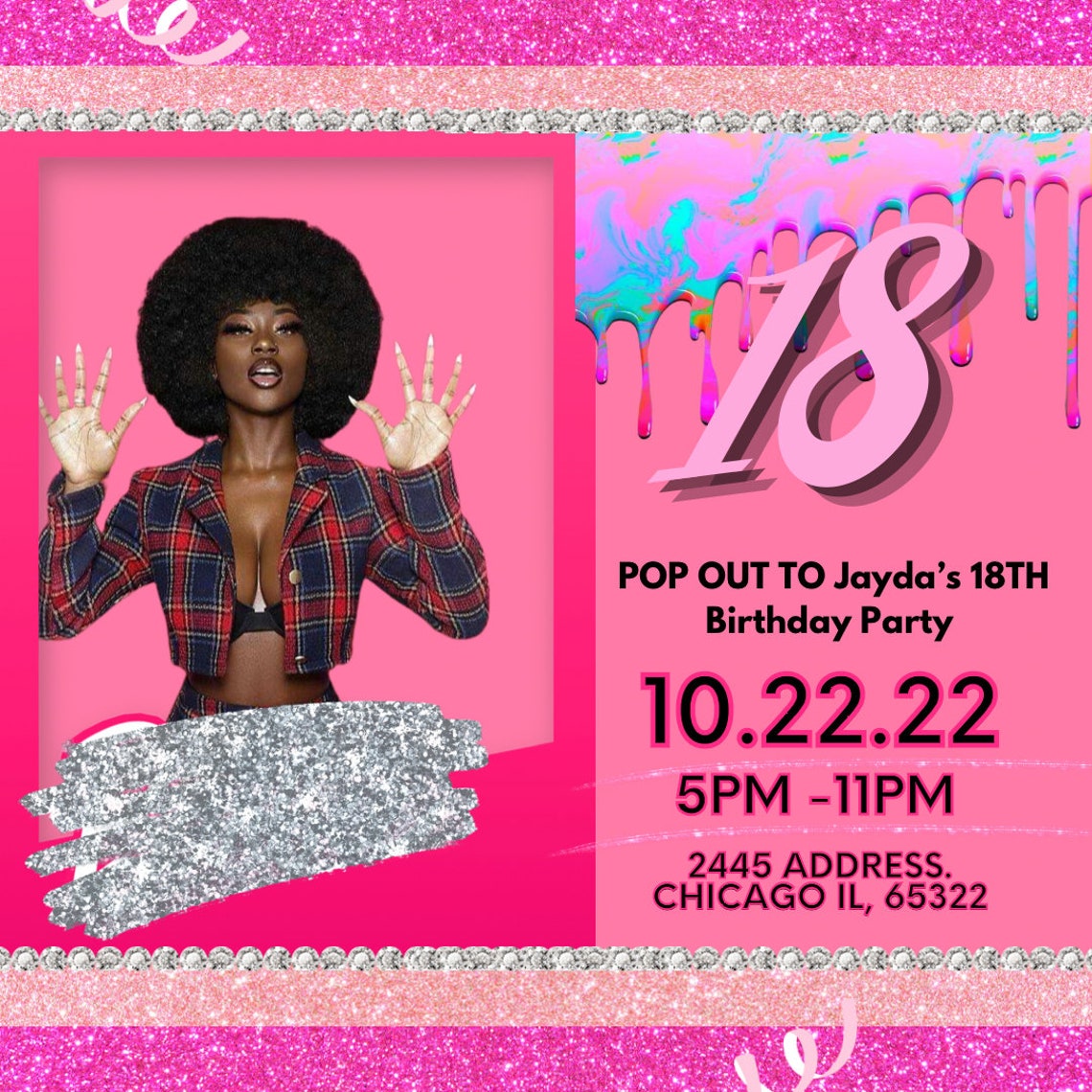 Editable Pink Birthday Flyer Celebration, Social Media Flyer, Pink ...