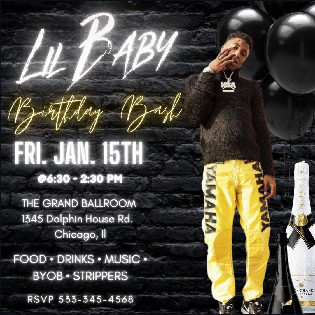 Editable Birthday Bash, Invitation , Canva Template, Instant Download ...