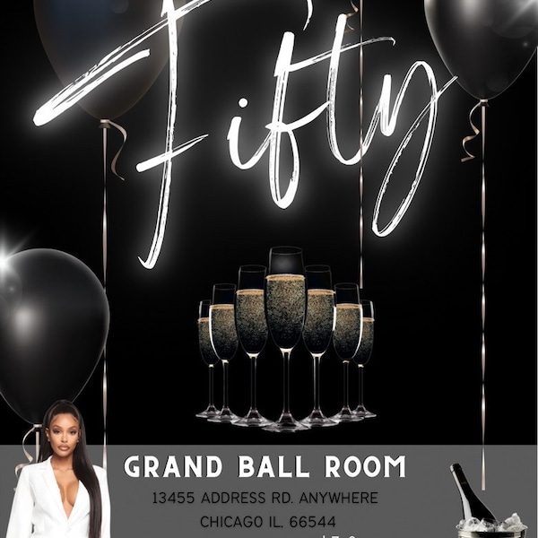 50th Birthday Flyer - Etsy