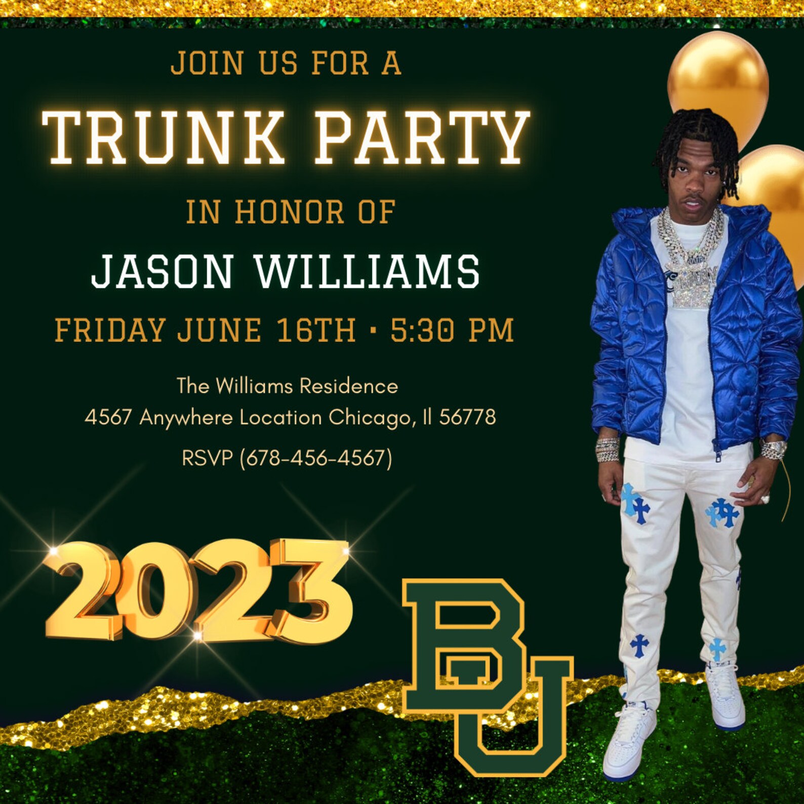 Trunk Party Invite , Editable , Digital Download, Graduate - Etsy