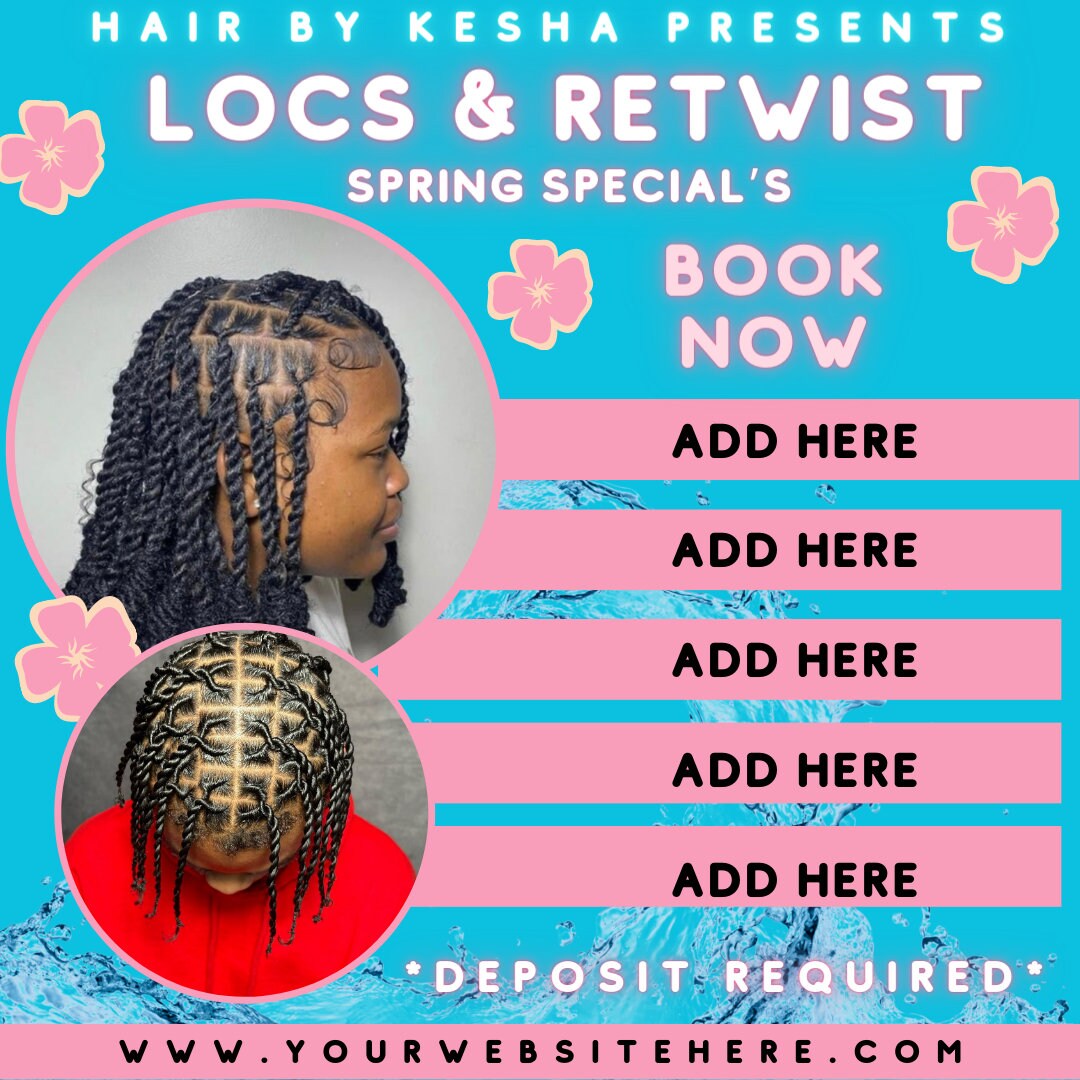 Locs & Styles Flyer ,social Media Dread Locks Flyer ,hair Flyer, Braids ...