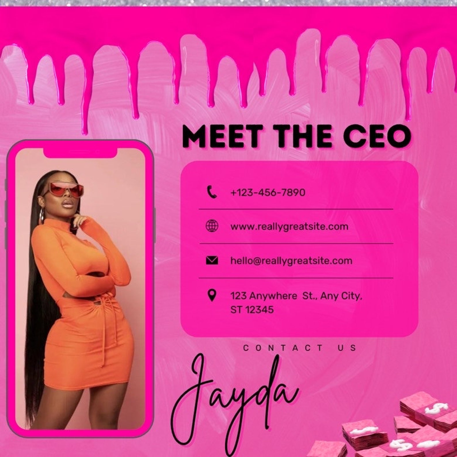 DIY Meet the Ceo Flyer Brand Ambassadors Meet the CEO Pink - Etsy
