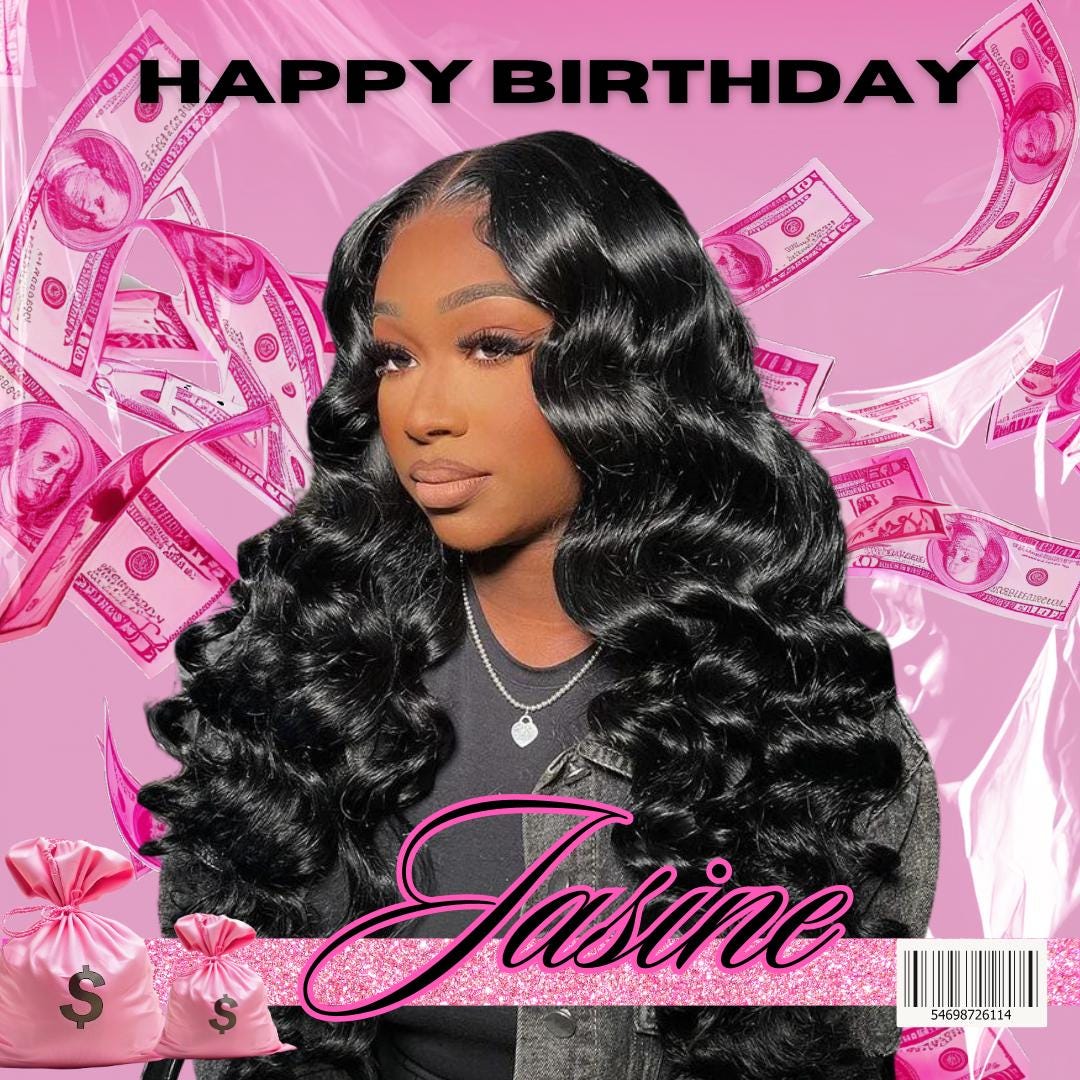 Pink Theme Birthday Backdrop , Editable , Digital Download, Printable ...