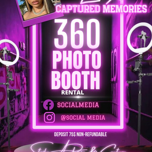 360 Photo Booth 360 Flyer Party Flyer Edit Canva Template Etsy