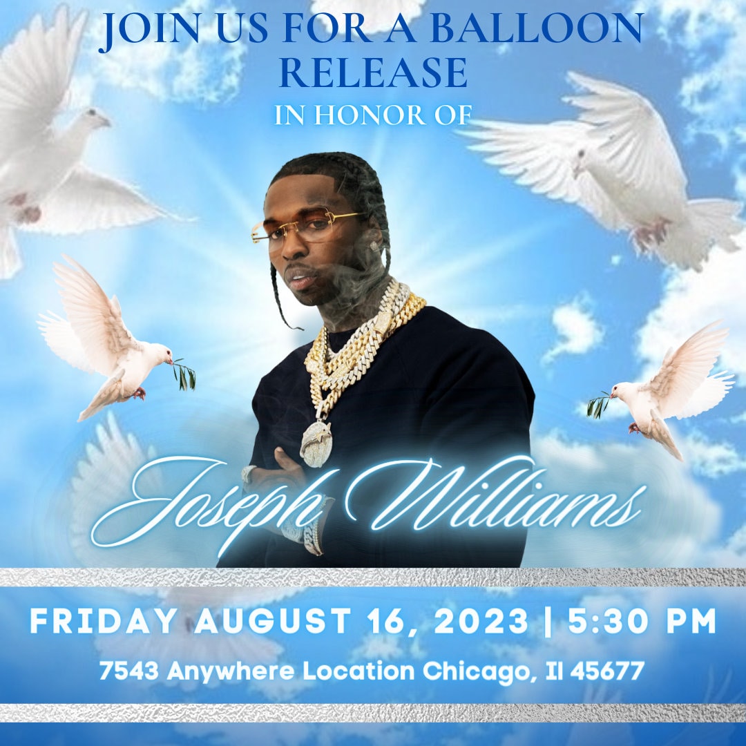 Balloon Release Invite, Editable, Canva , Digital Download, Loving ...