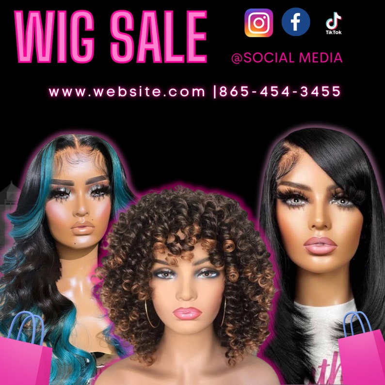 WIG SALE, Wig Sale Flyer, Social Media Post, Instagram Flyer, Flyer ...