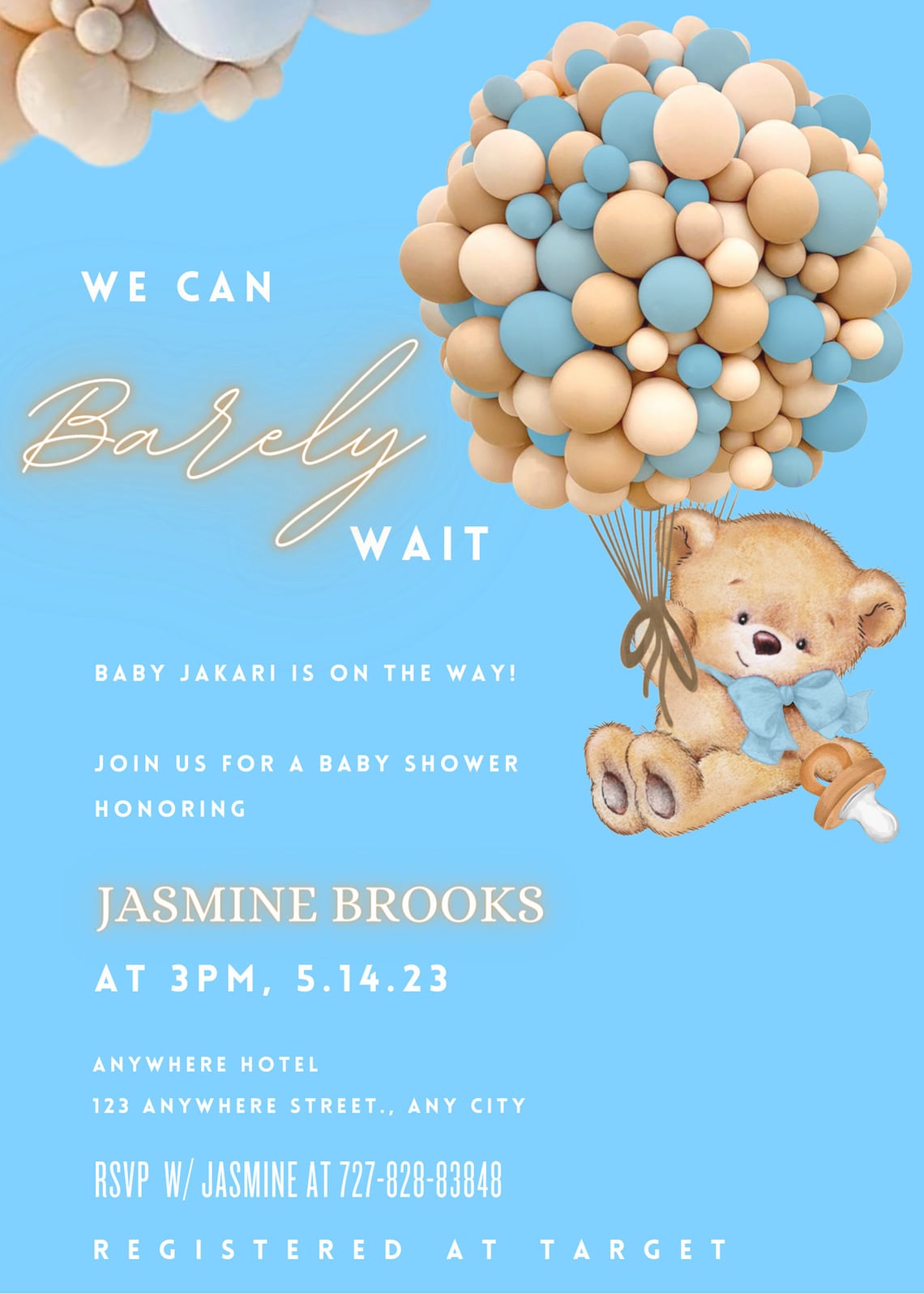 Baby Shower Invite Its a Boy We Can Barely Wait Welcome - Etsy