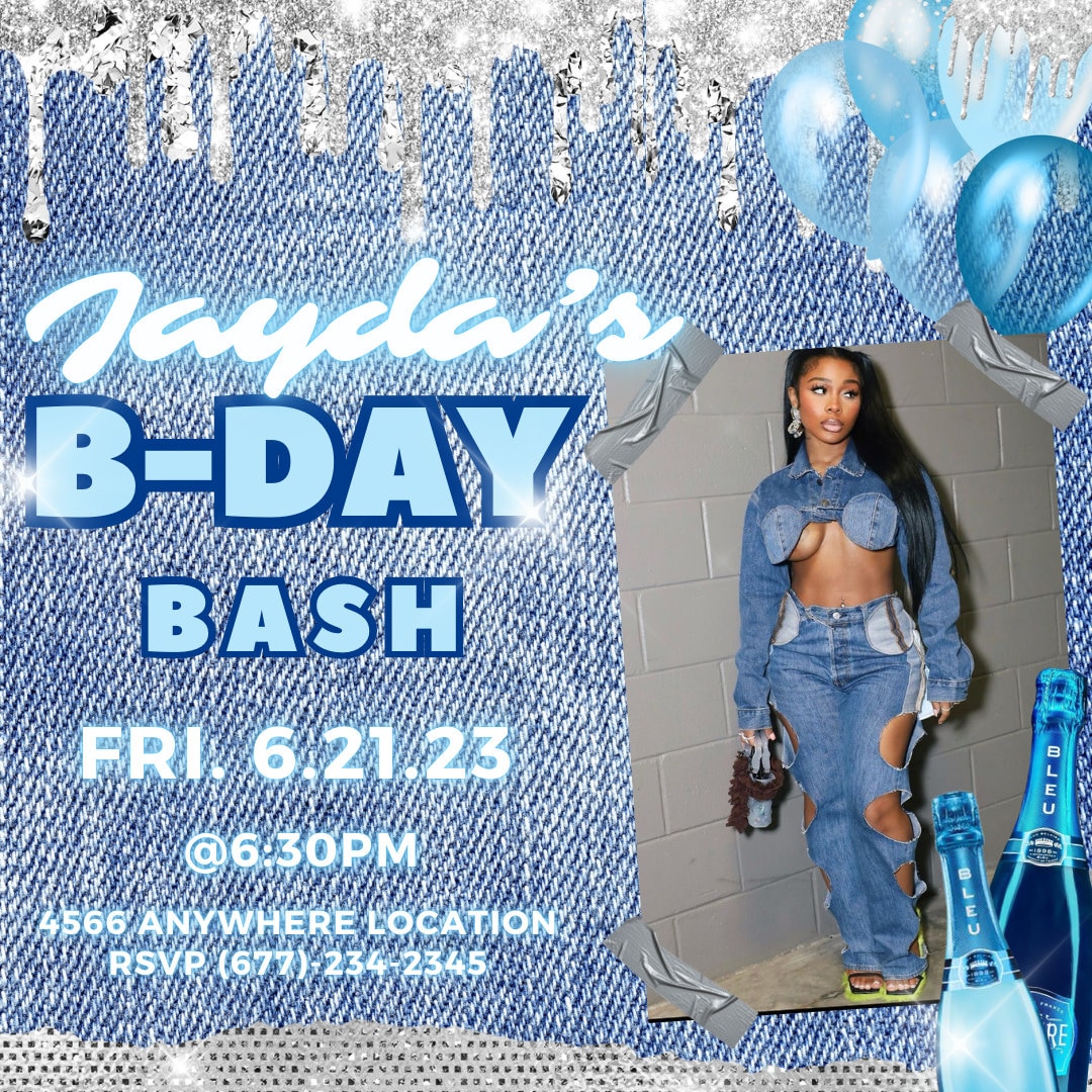 Birthday Bash Invite, Editable, Digital Download - Etsy