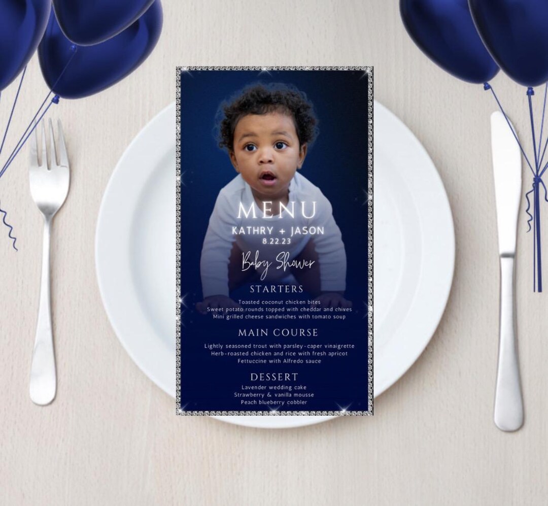 Baby Shower Menu Card Design , Editable , Digital Download, Printable ...