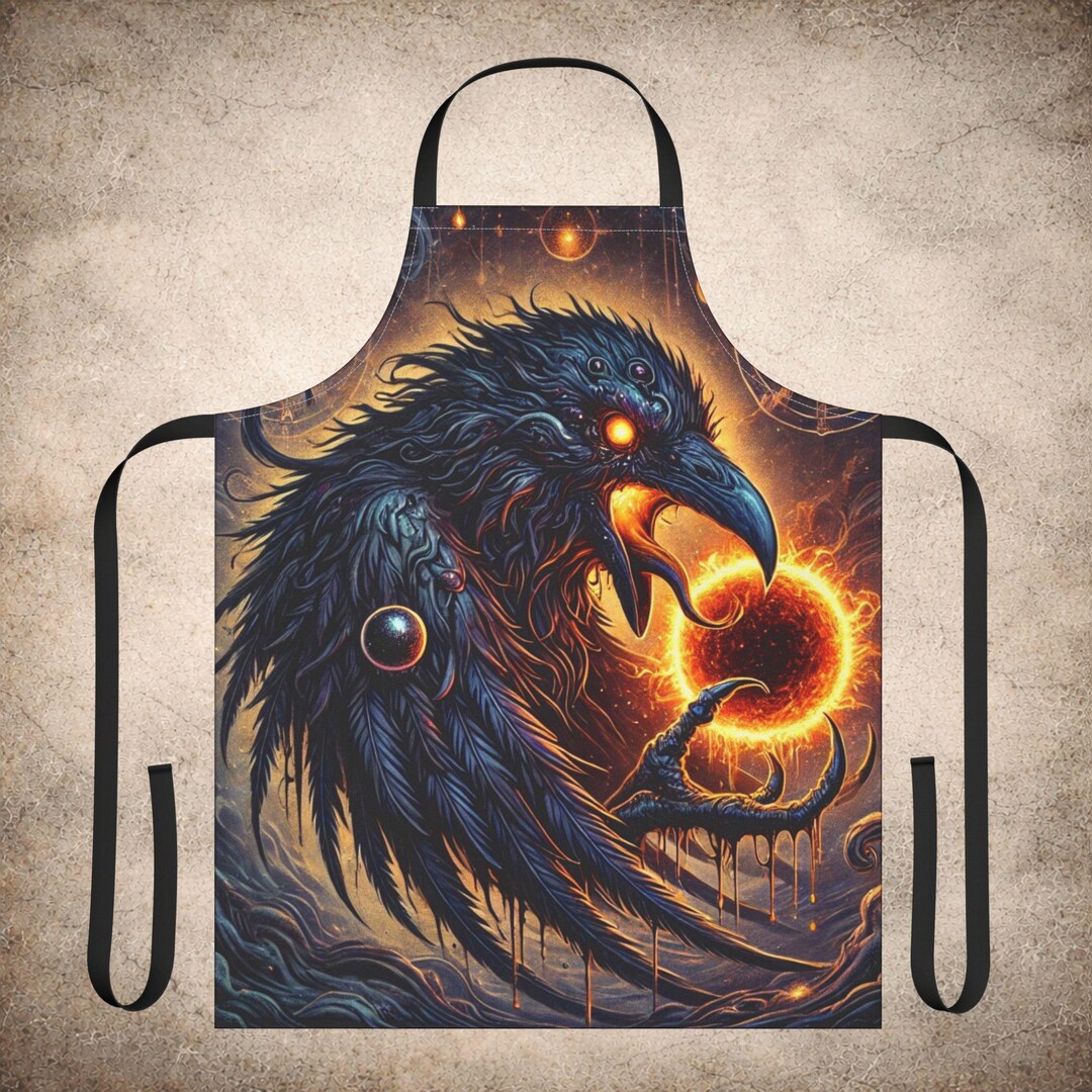 Mystical Dark Raven and Sun Apron | Northwest Coast Inspired Apron - Etsy