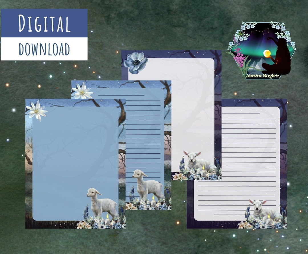 Printable Imbolc Lamb Stationary Set, Grimoire Pages, Goddess Brigid's ...