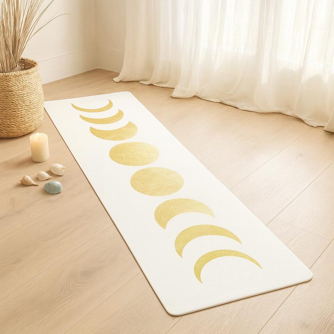 Moon Cycle Yoga Mat - Eco-friendly Rubber, Fitness, Meditation, Home ...