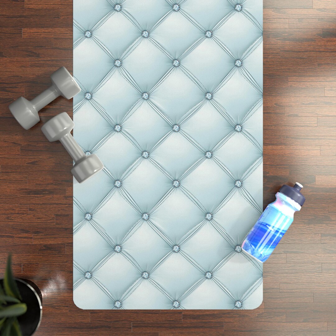 Mermaid Vibes Elegant Rubber Yoga Mat in Aqua Blue, Fitness Mat for ...
