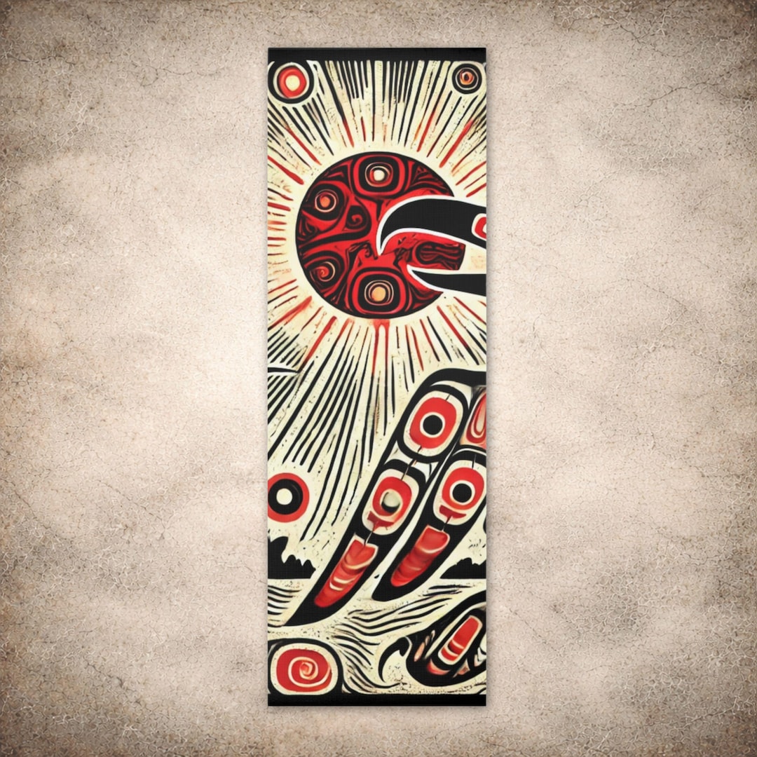 Raven and Sun Yoga Mat | Northwest Coast Tribal Design - Etsy