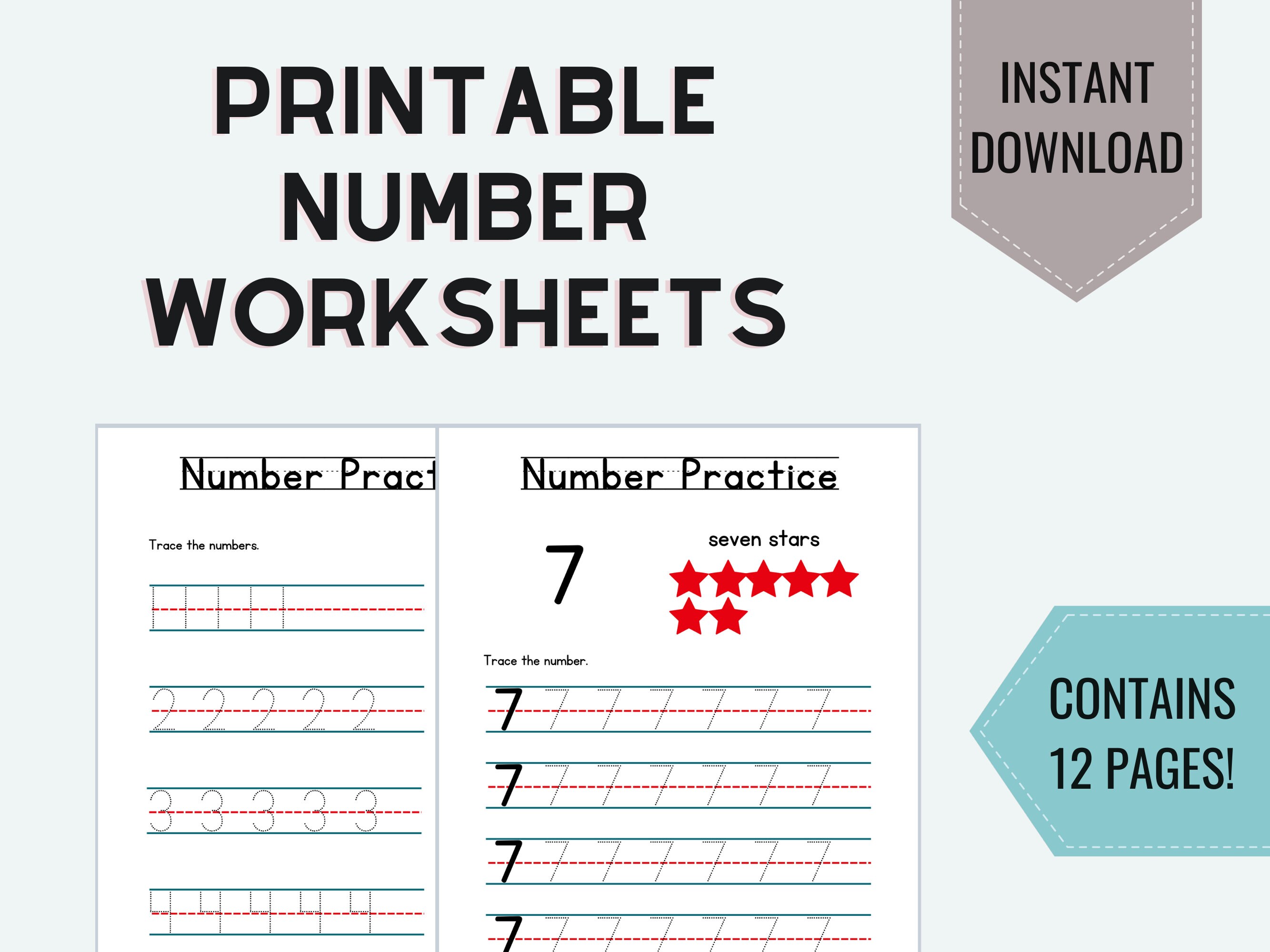 Printable Number Worksheets Number Tracing Printable, Homeschool ...