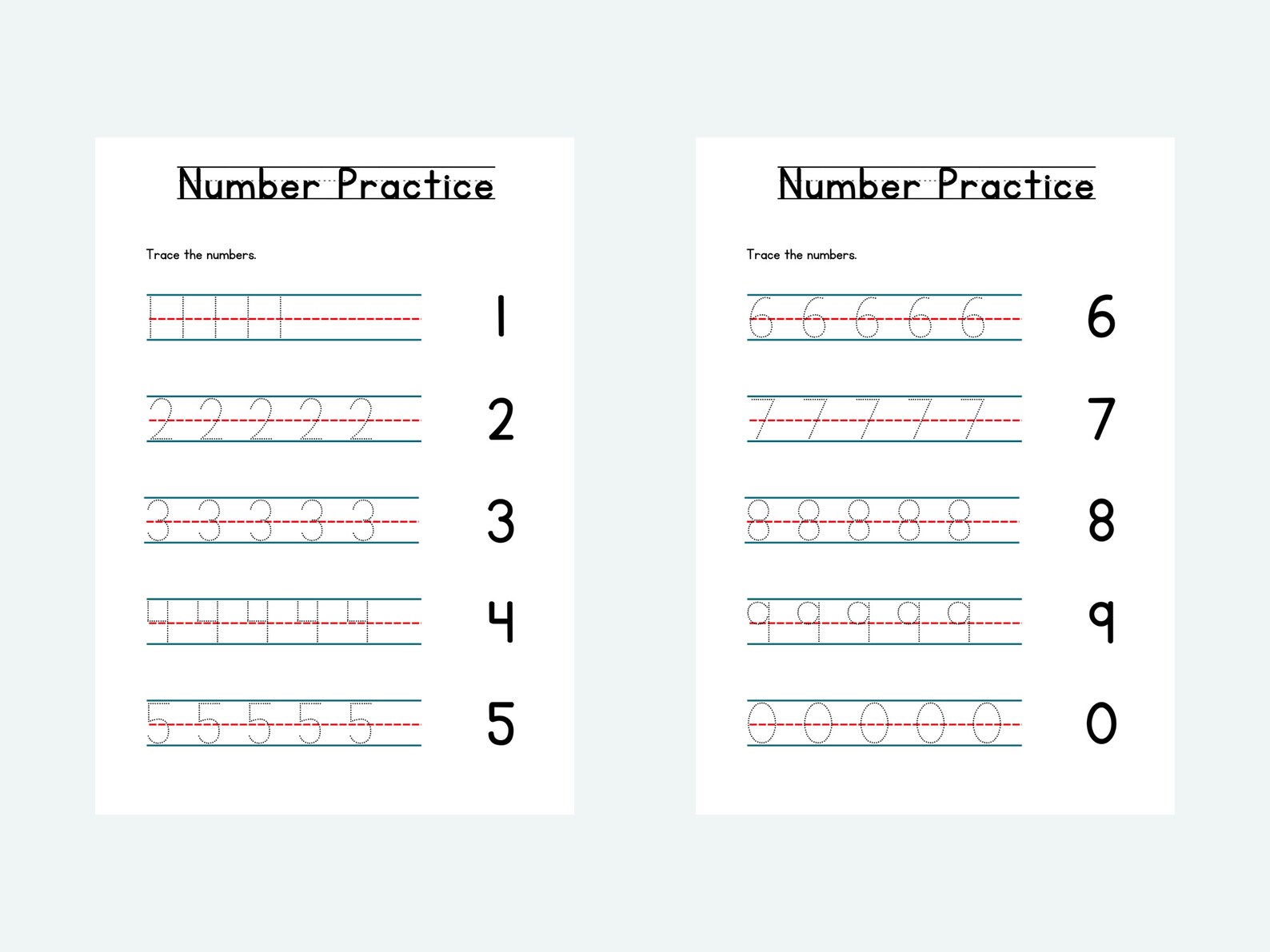 Printable Number Worksheets Number Tracing Printable, Homeschool ...