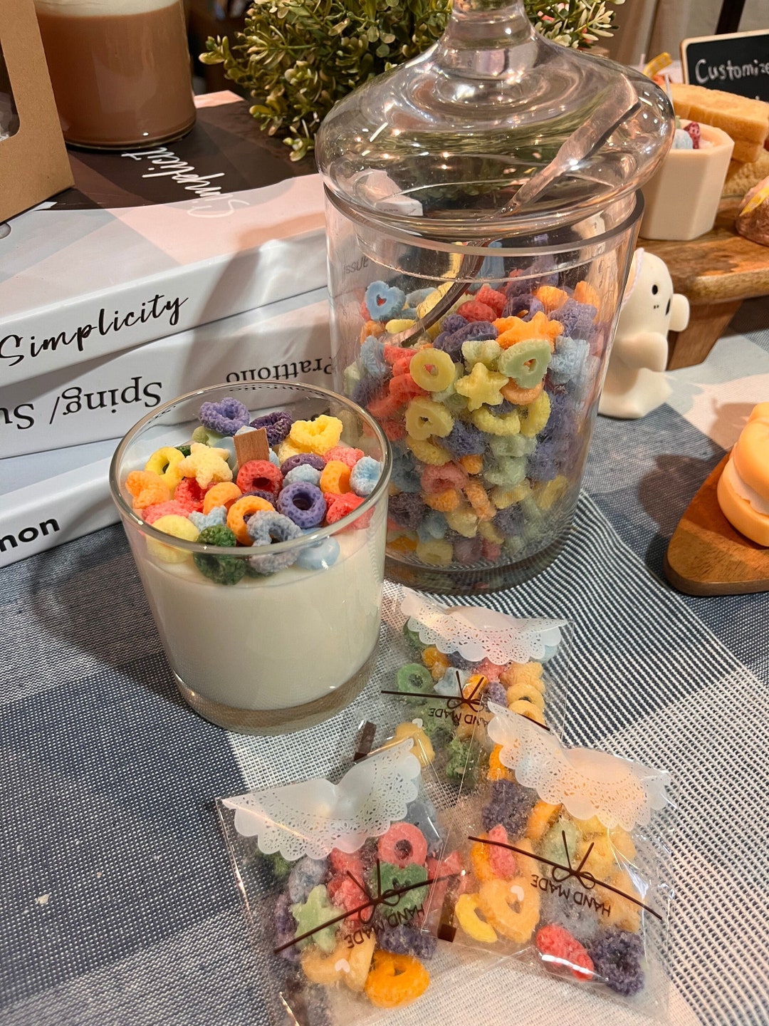 Cereal Candle, Fruit Loop Scented Jar Candle, Breakfast Candle Home ...