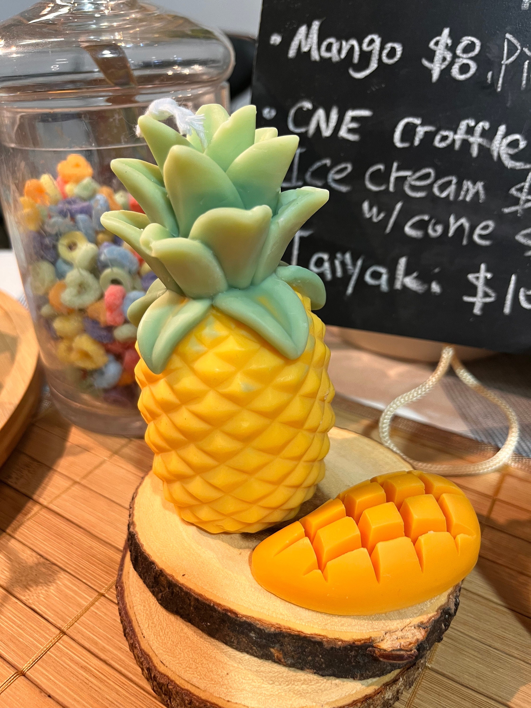 Pineapple Candle, Yellow Candle, Tropical Fruit Candle, Luxury Unique ...