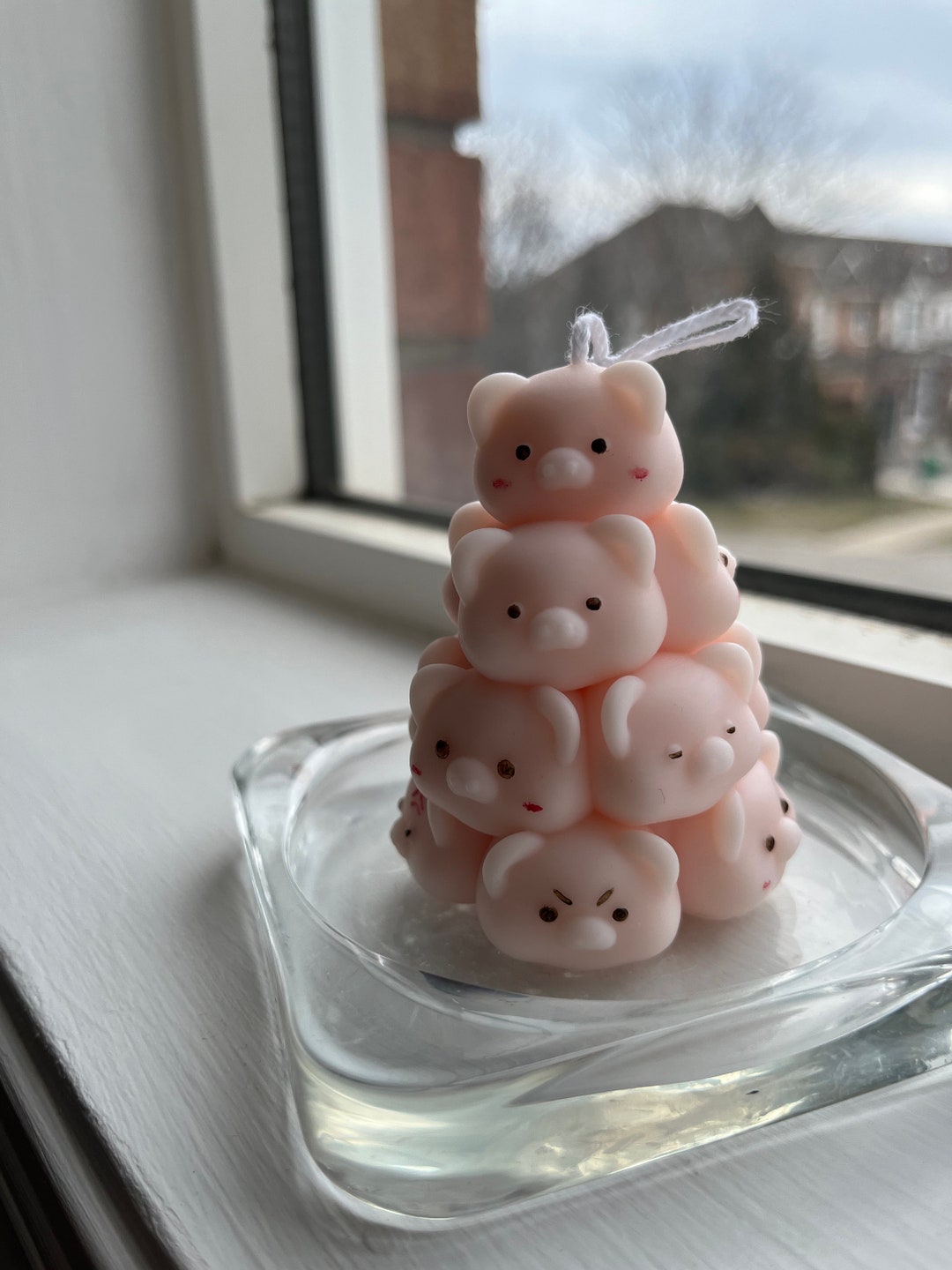 PIGGY TOWER CANDLE, Bubble Scented Cute Candle, Animal Shaped Candle ...