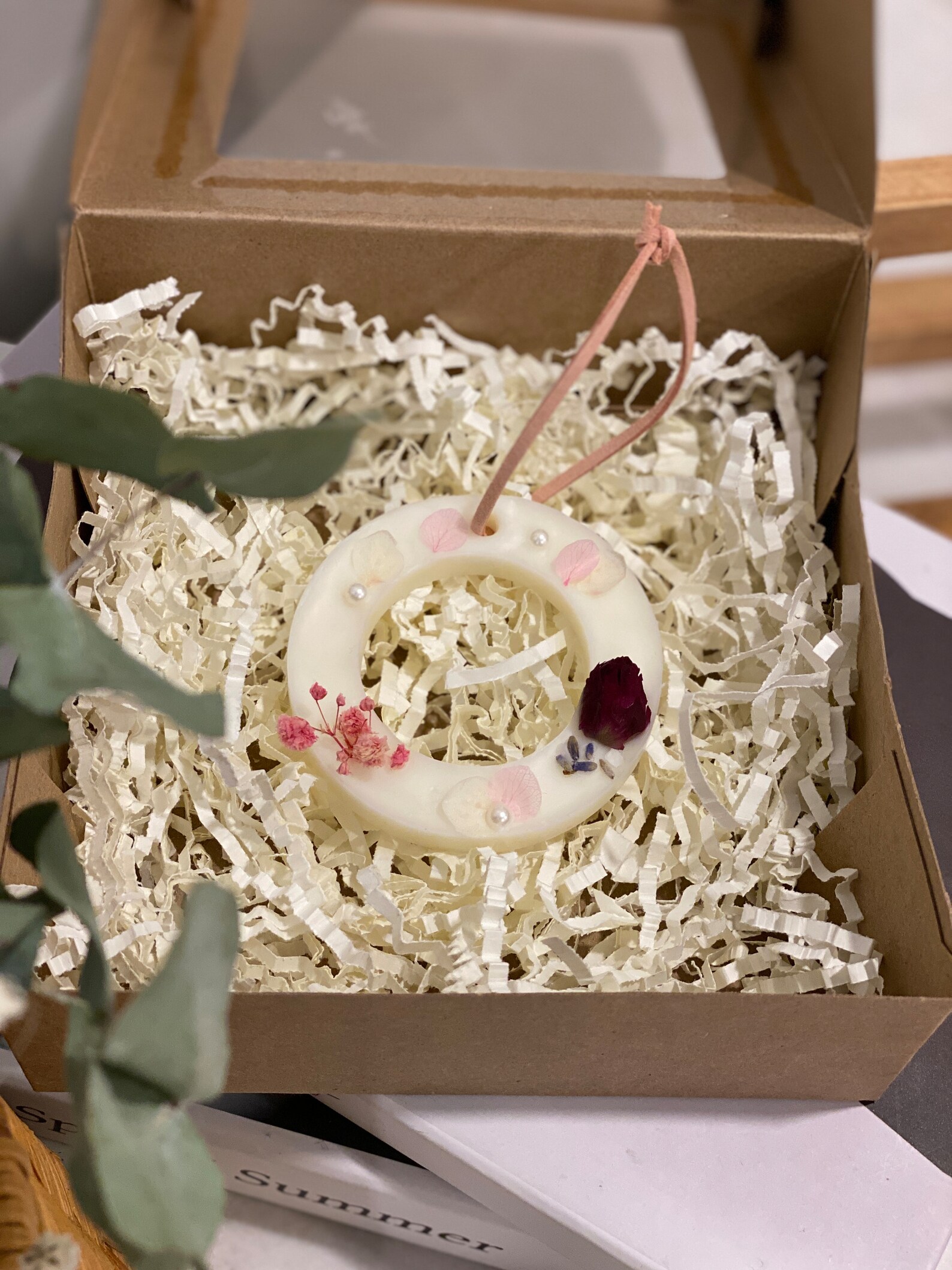 Candle Gift Box, Handmade Gift Box, Wedding Candles, Pink Rose Candle ...