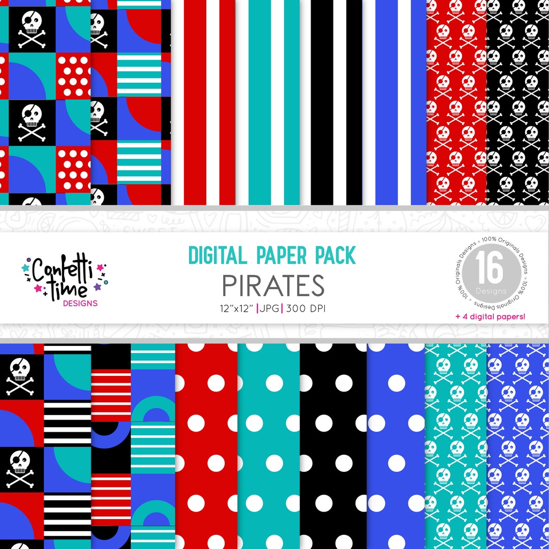 Pirates Digital Paper, Pirate Digital Paper, Skull Digital Paper ...