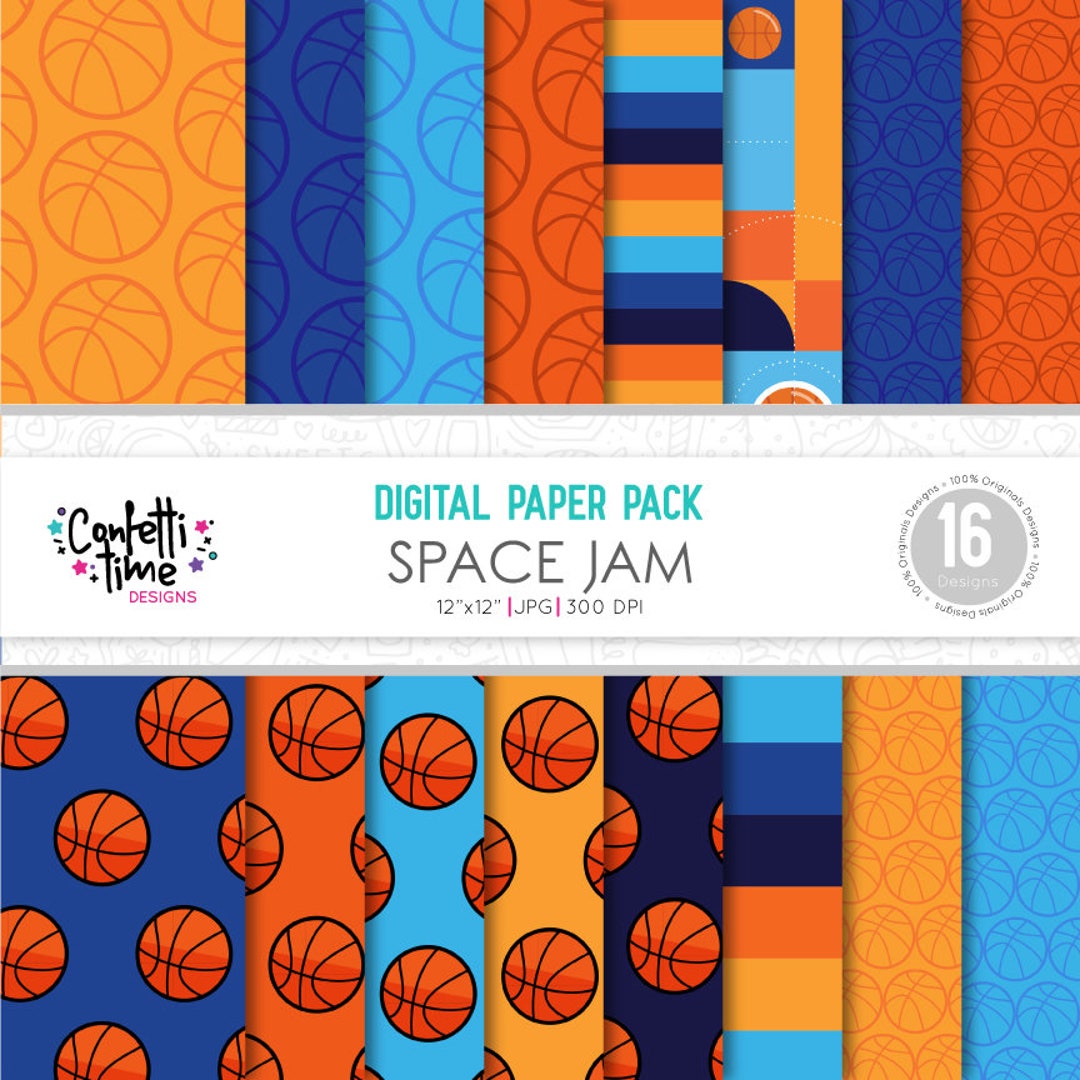 Space Jam Digital Paper Space Jam Designs Basket Digital - Etsy