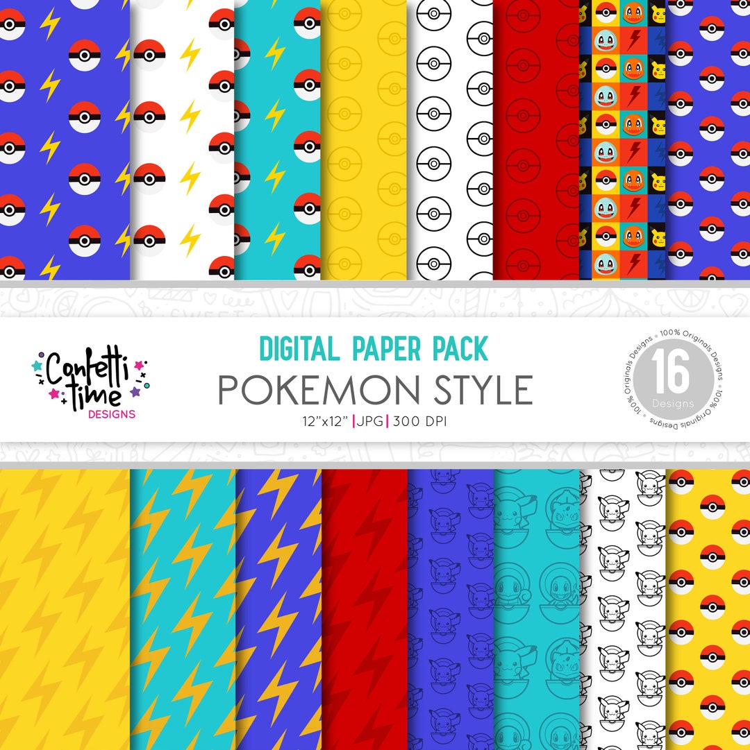 Pokemon Digital Paper Pokemon Designs Pokemon Pattern - Etsy UK
